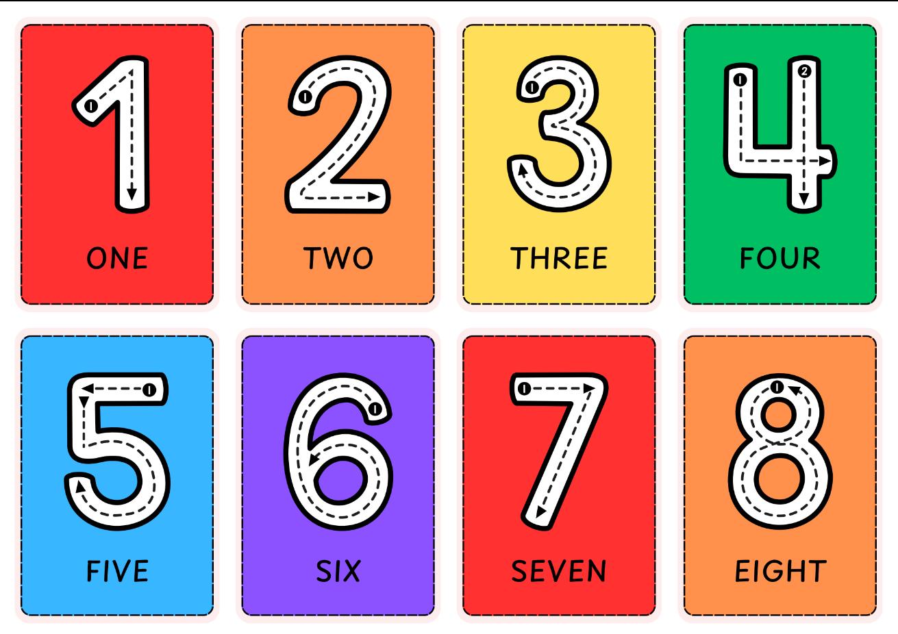 Number Tracing Cards Prewriting Skills Toddler and Preschool Learning ...