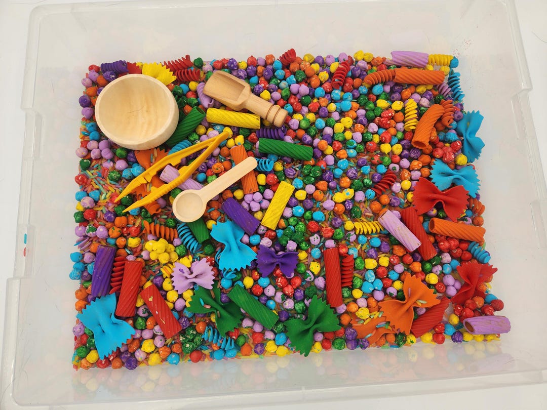 Rainbow Sensory Bin Mix, Rainbow Sensory Bin Filler, Toddler and ...