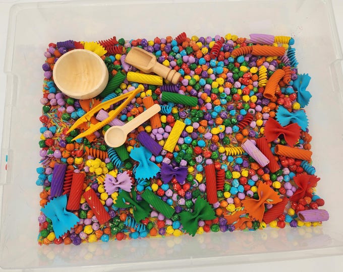 Rainbow Sensory Bin Mix, Rainbow Sensory Bin Filler, Toddler and ...