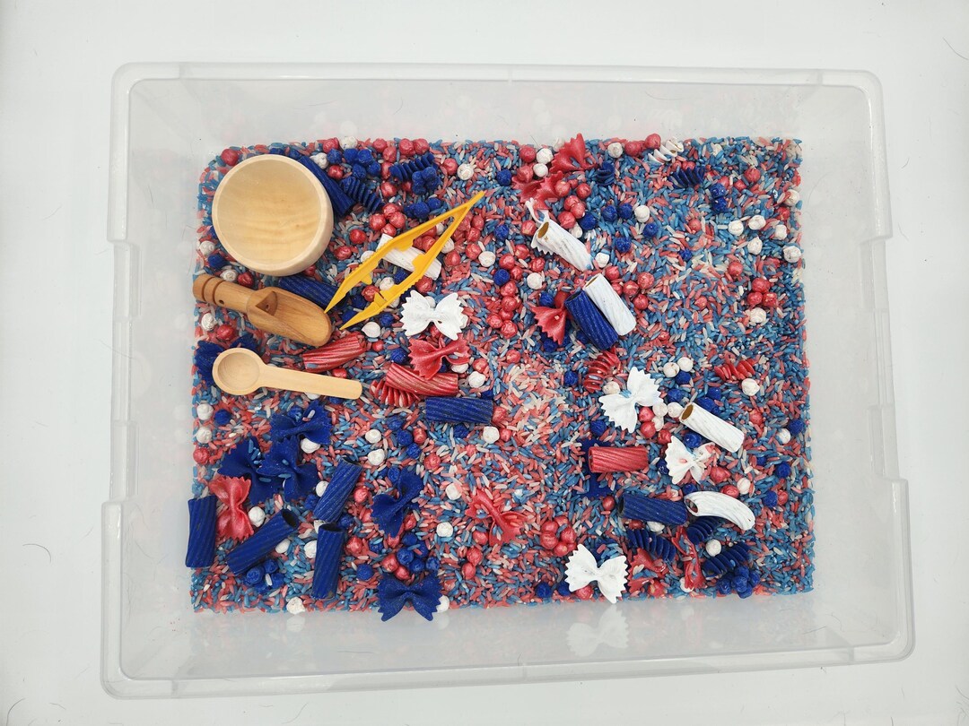 Red, White, and Blue Sensory Bin Mix, Sensory Bin Filler, Toddler and ...
