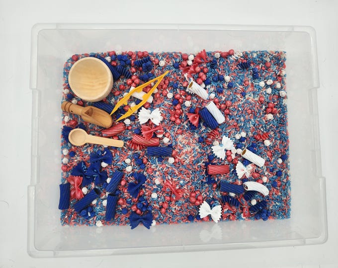 Red, White, and Blue Sensory Bin Mix, Sensory Bin Filler, Toddler and ...