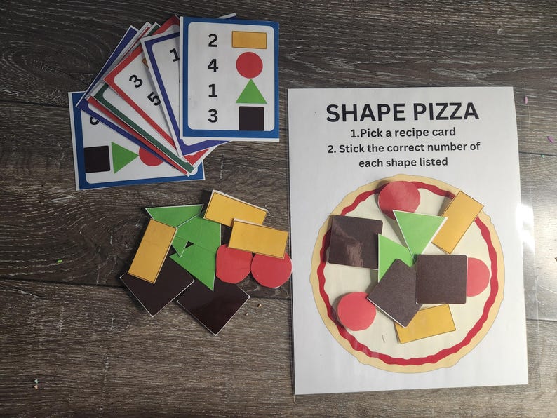 Shape Pizza Montessori Toddler and Preschool Learning Activity - Etsy