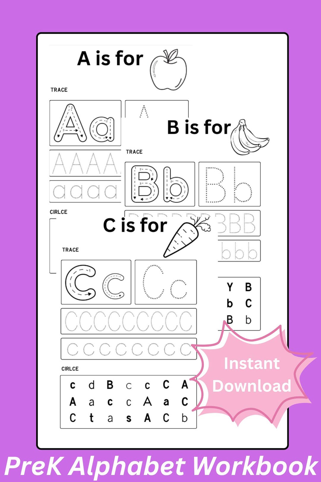 Prek Alphabet Tracing and Letter Recognition Workbook Preschool ...