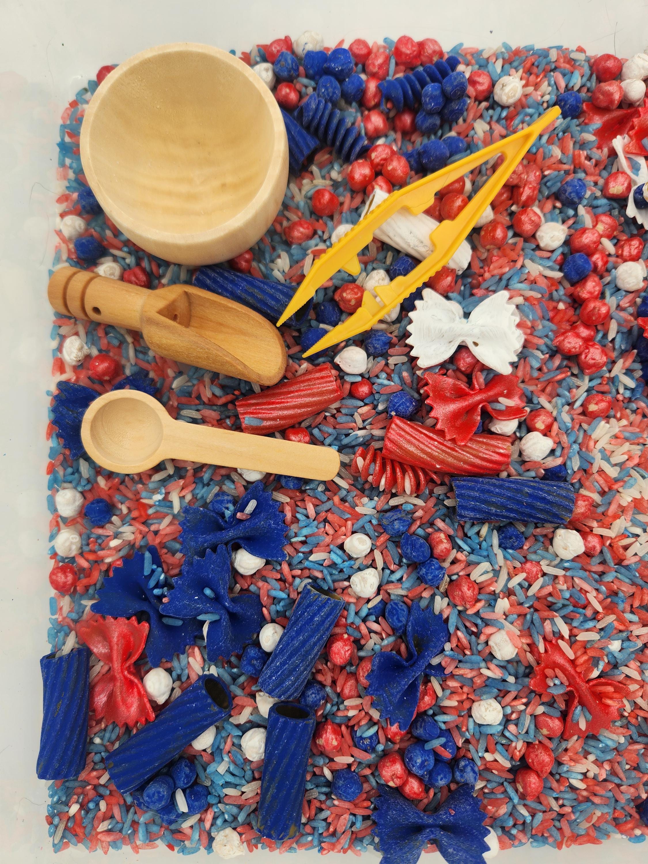 Red, White, and Blue Sensory Bin Mix, Sensory Bin Filler, Toddler and ...