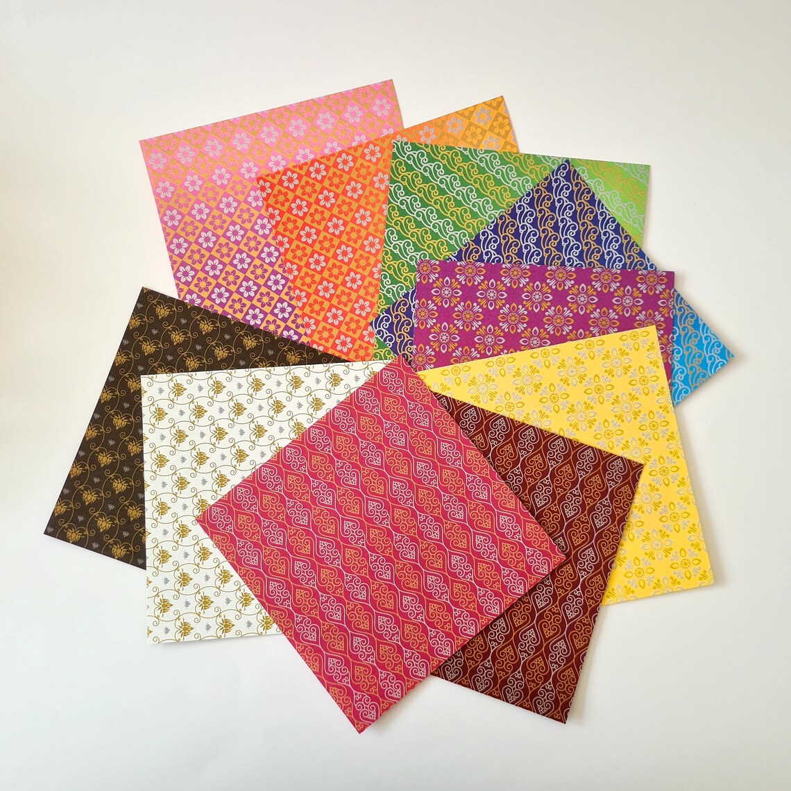 Traditional Korean Pattern Origami Paper | 80 Sheets, 15cm (6") Square ...