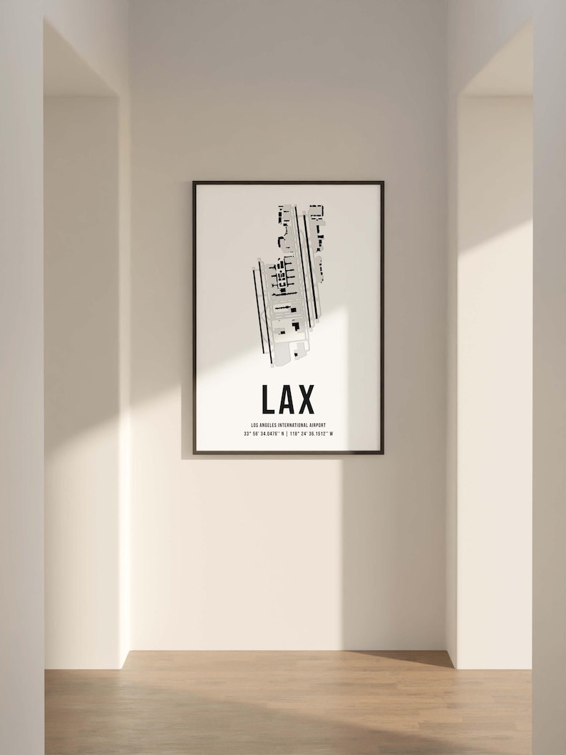 LAX Los Angeles International Airport Map Diagram Poster | Detailed ...