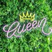 Queen With Crown Neon Sign - Multi-color Wall Hanging Decoration With ...