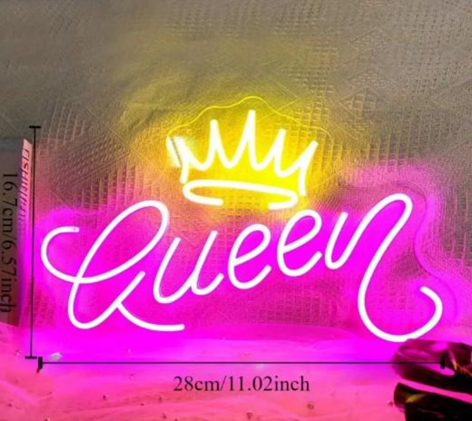 Queen With Crown Neon Sign - Multi-color Wall Hanging Decoration With ...