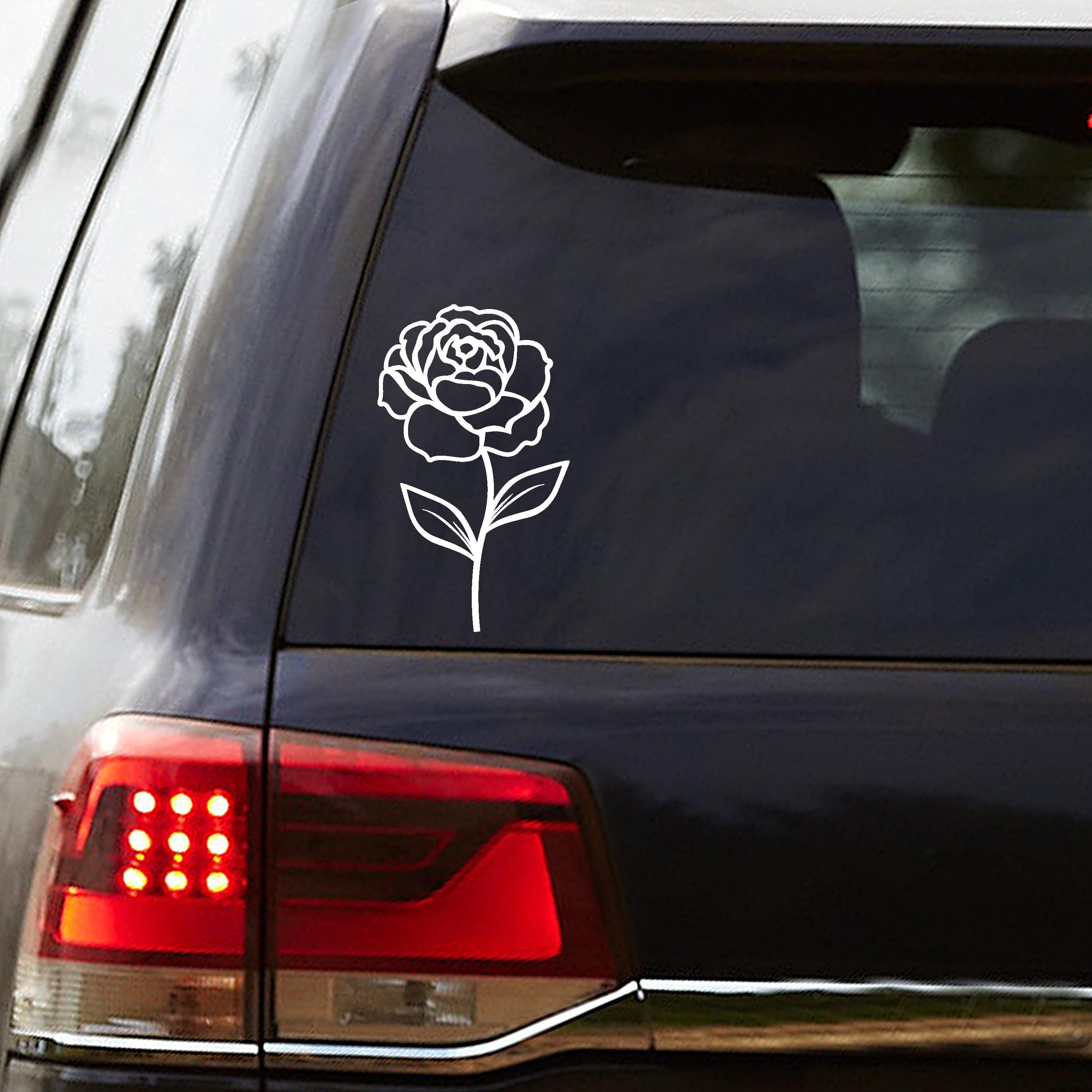 Rose Decal, Rose Sticker, Rose Vinyl Decal, Rose Gift, Flower Decal ...