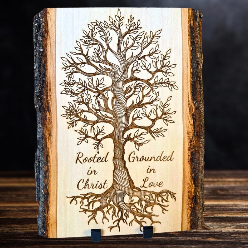 Tree of Life Christian Wall Art – Handmade Engraved Wood Sign | Faith ...