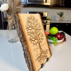 Rooted in Christ Tree of Life Sign – Christian Wood Wall Art | Handmade ...