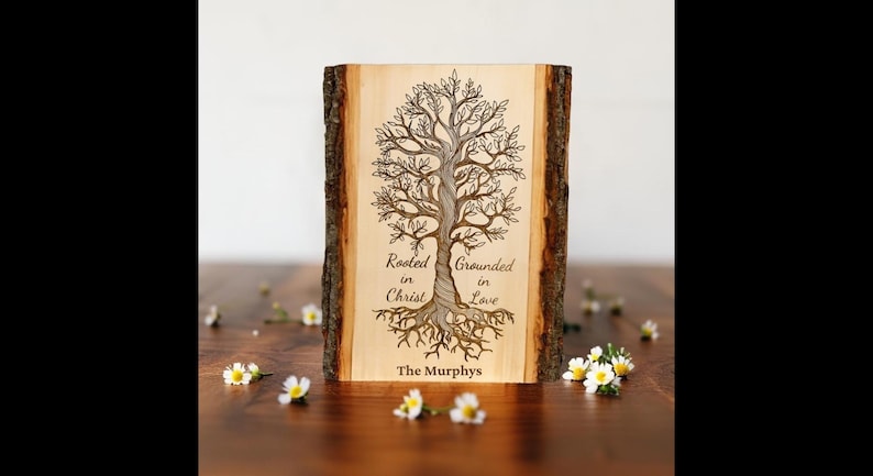 Tree of Life Christian Wall Art – Handmade Engraved Wood Sign | Faith ...