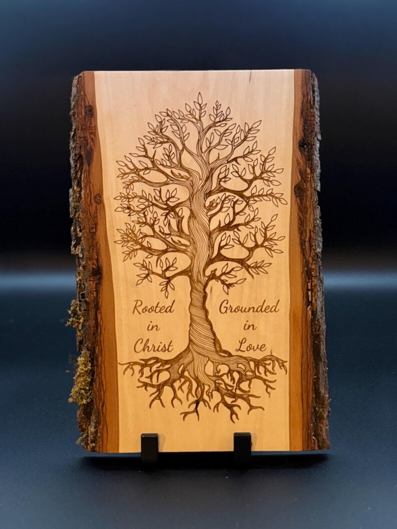 Tree of Life Christian Wall Art – Handmade Engraved Wood Sign | Faith ...