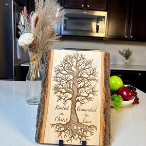 Rooted in Christ Tree of Life Sign – Christian Wood Wall Art | Handmade ...