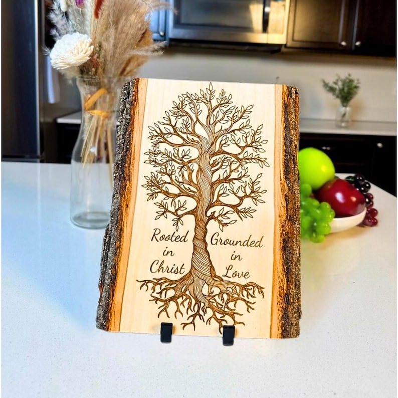 Tree of Life Christian Wall Art – Handmade Engraved Wood Sign | Faith ...
