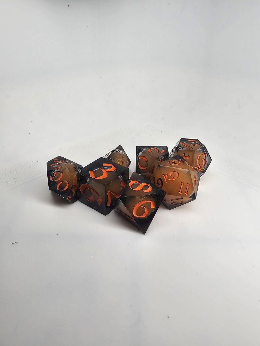 Custom Liquid Glitter Core | 7 Piece Polyhedral Handmade Dice Set - Etsy