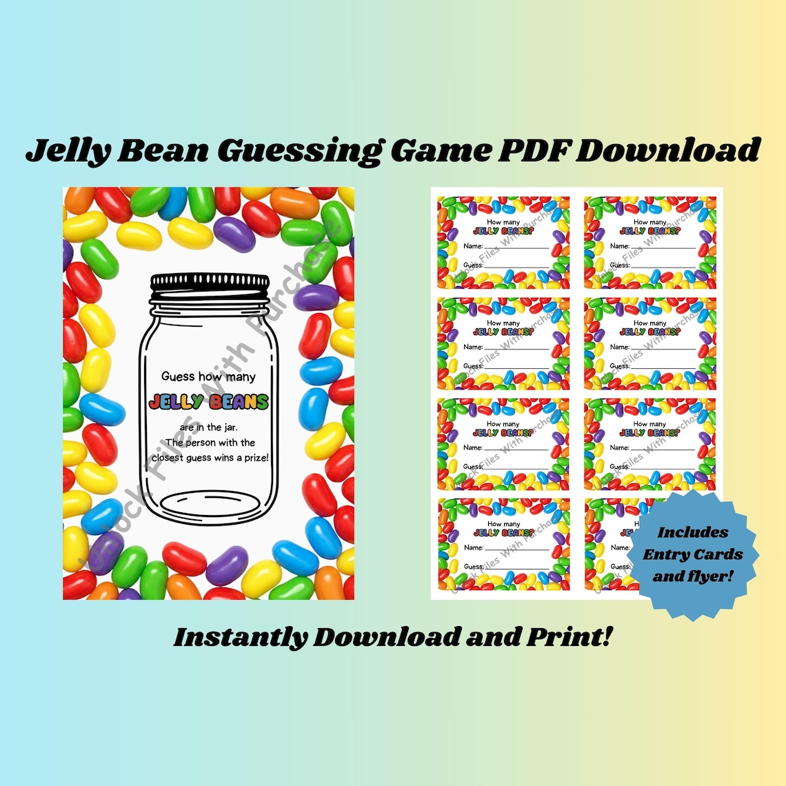 Jelly Bean Guessing Game Baby Shower Birthday Party Game Fair Event ...