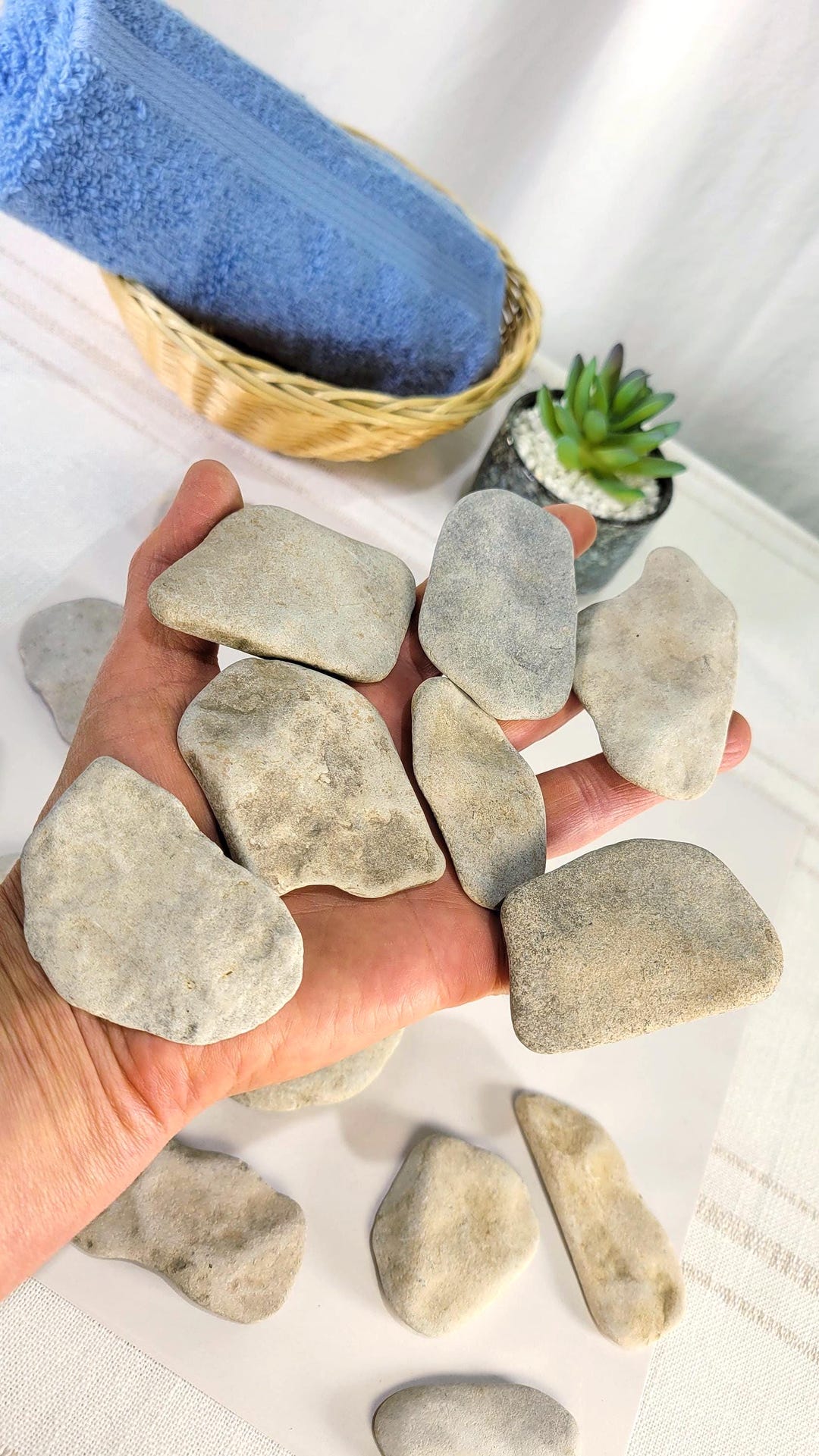 Small Limestone River Stones for Crafts, Decor, Mosaics (20 Pieces, 1.5 ...