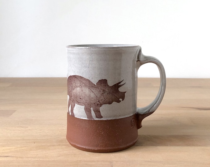 Triceratops Mug - White - Etsy