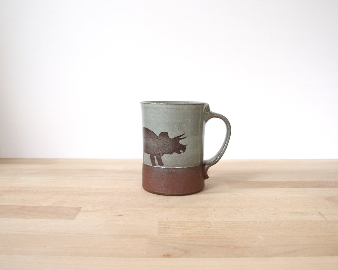 Triceratops Mug - Blue - Etsy