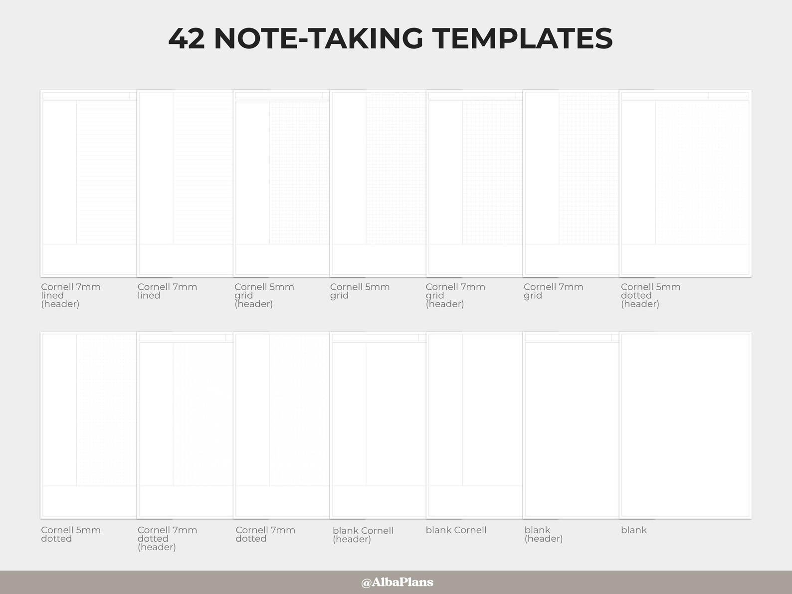 All-in-one Digital Note-taking Bundle: Grid, Dot, Line, Cornell ...