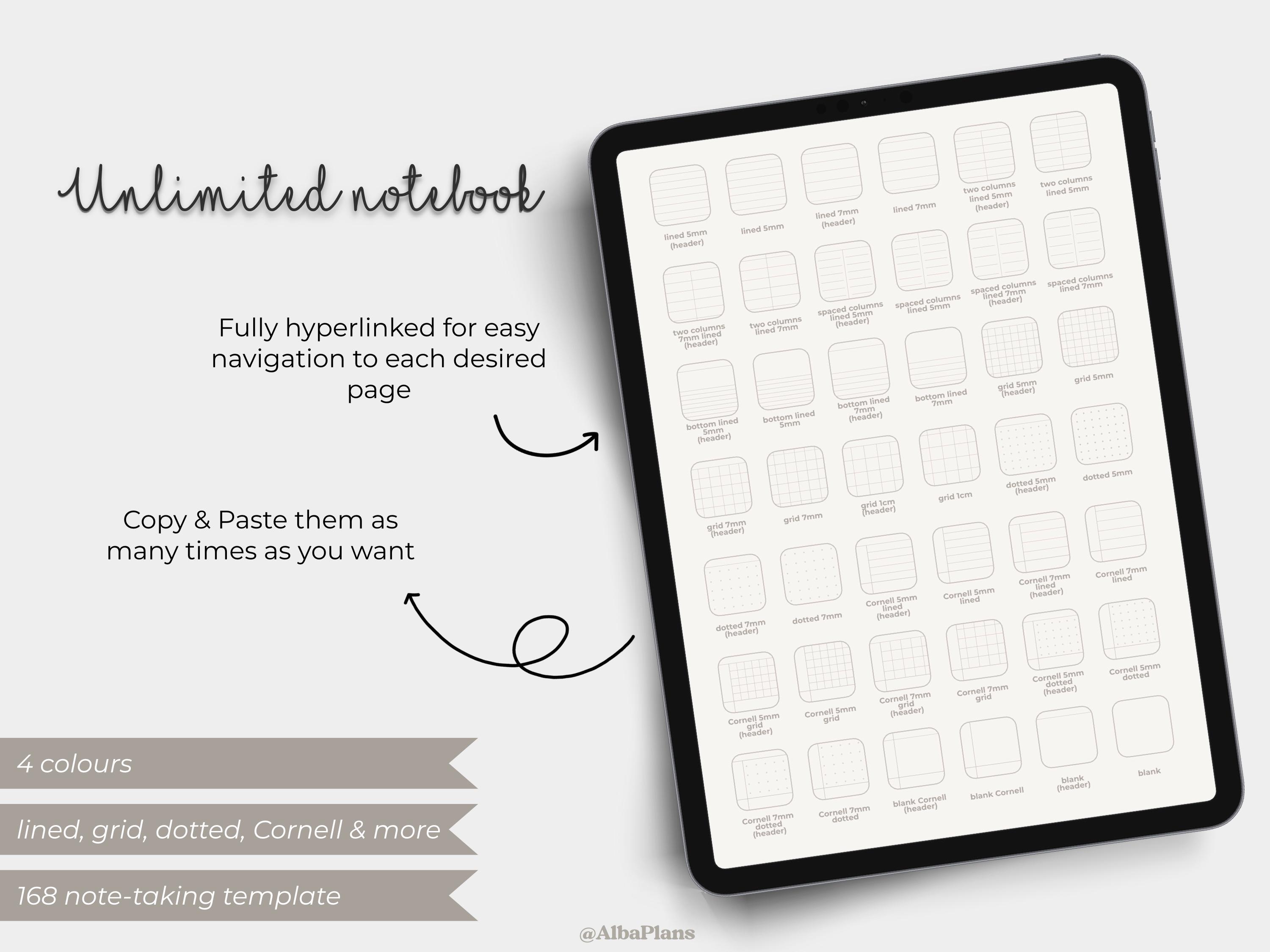 All-in-one Digital Note-taking Bundle: Grid, Dot, Line, Cornell ...