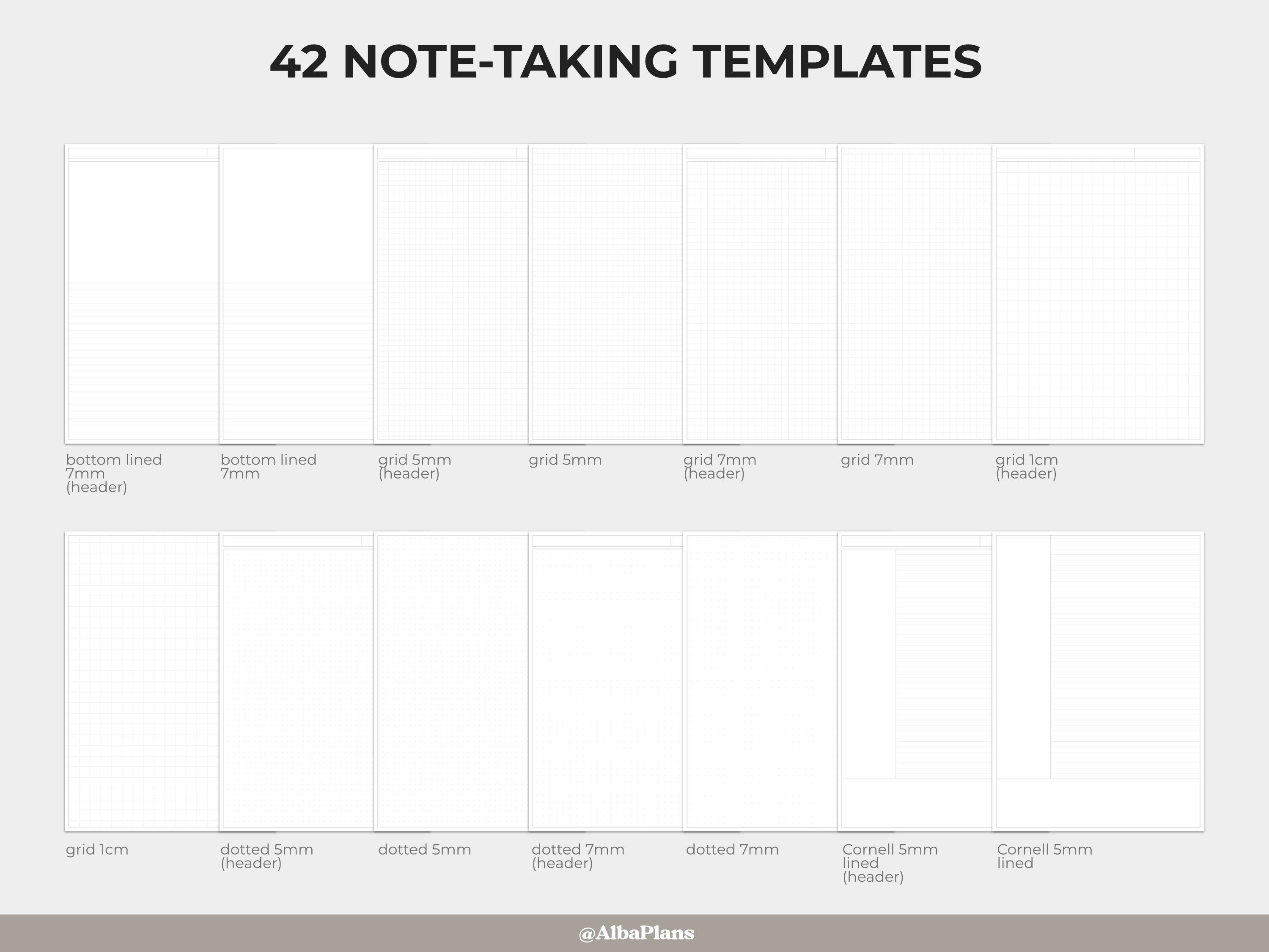 All-in-one Digital Note-taking Bundle: Grid, Dot, Line, Cornell ...
