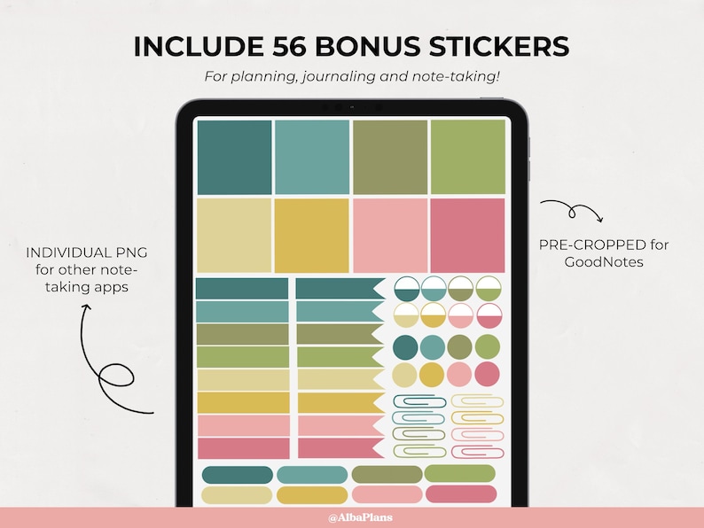 Digital Grid Notebook Landscape | Hyperlinked Sections | Goodnotes ...