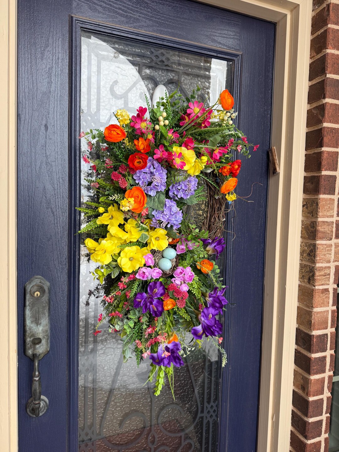 Spring Cluster Teardrop Wreath - Etsy