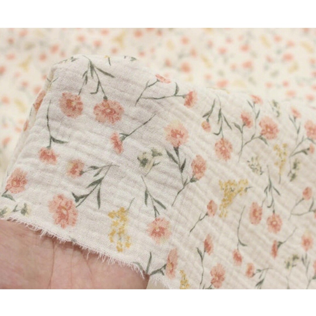 Flower Gauze Fabric- Print Flower Cotton Gauze Fabric- DIY Sewing ...