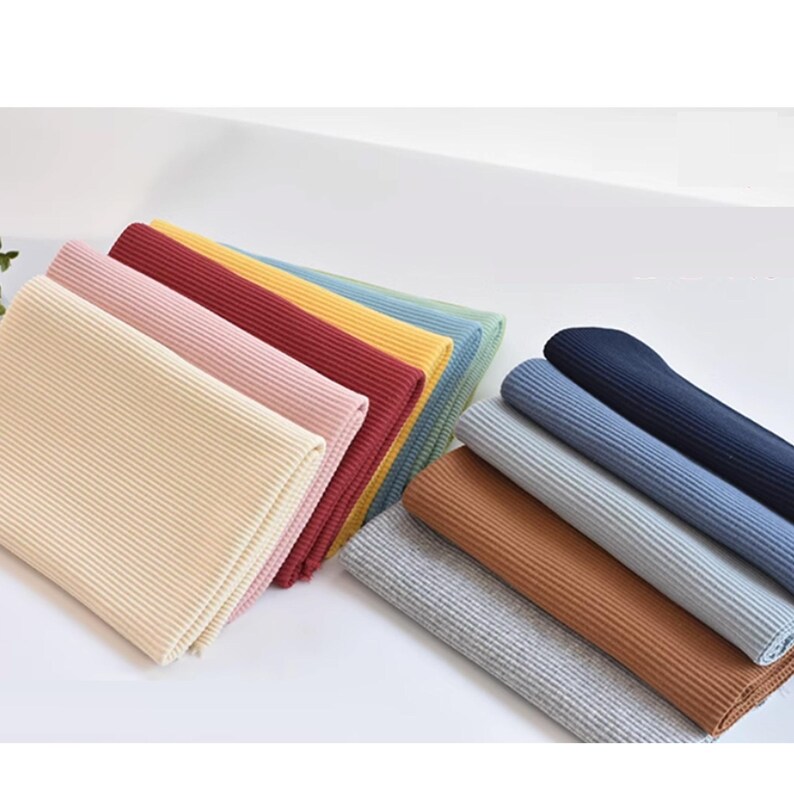 Ribbed Knit Fabric-solids Variety-poly Spandex Blend-fabric-stretch- by ...