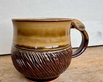 Ergonomic Hand-thrown 16oz Ceramic Mug With Thumb Rest – Handmade ...