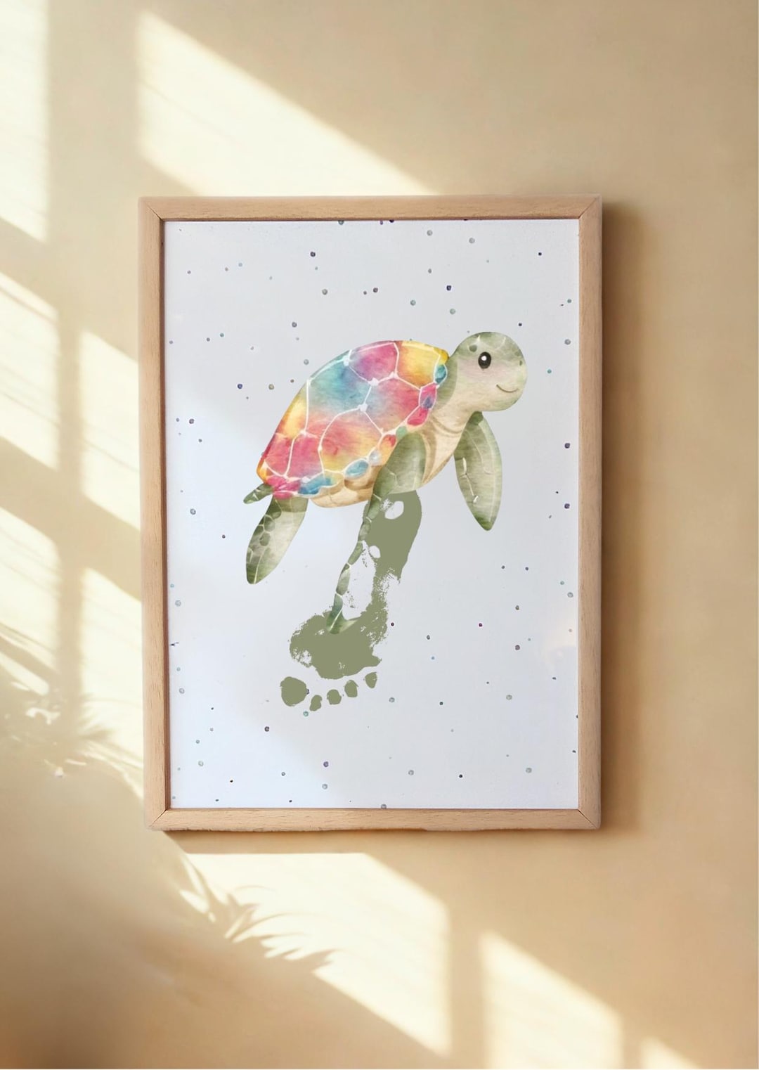 Turtle Personalised Footprint Keepsake Print - A5 - Etsy