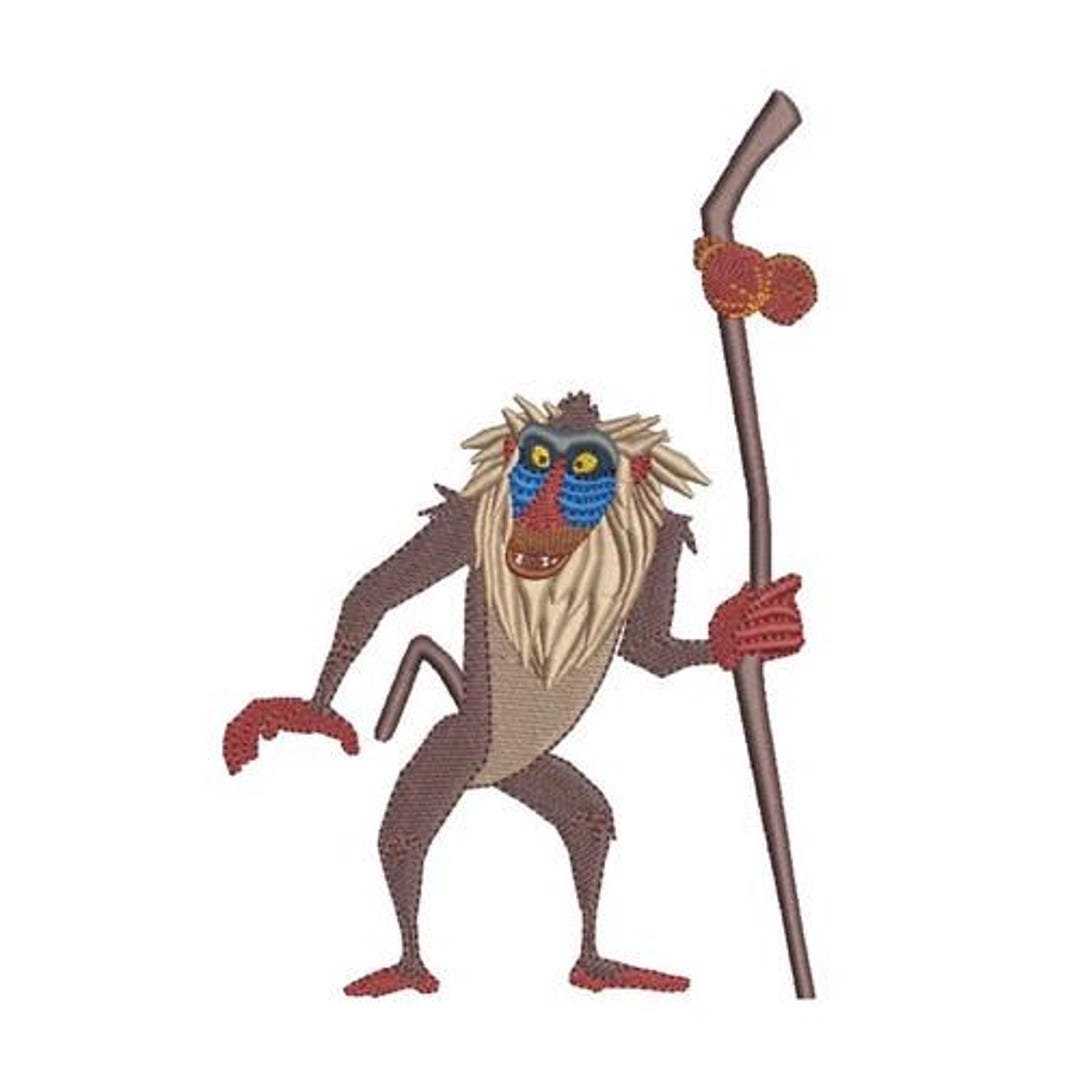 Rafiki With Walking Stick Machine Embroidery Design, Disney Design, the ...
