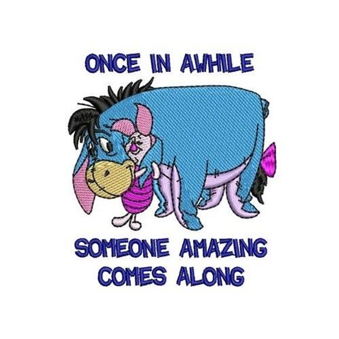 Piglet & Eeyore Machine Embroidery Design - 2 Sizes, Donkey and Piglet ...