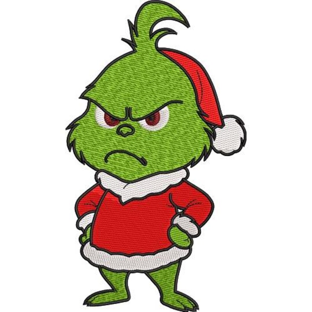 Grumpy Grinch Machine Embroidery Design - 2 Sizes, Christmas Grinch ...