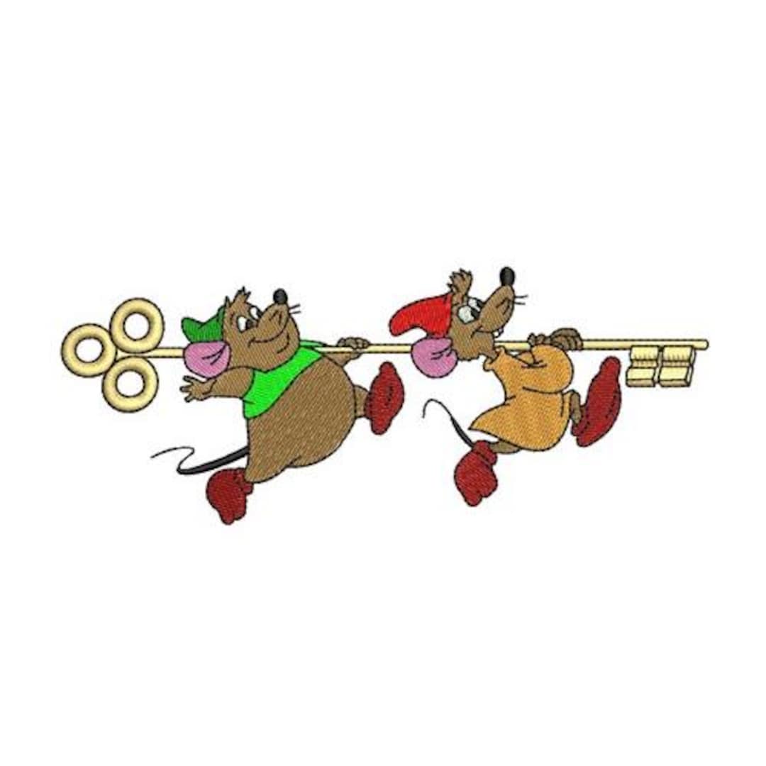 Jaq & Gus Stealing the Key Embroidery Design, Cinderella Character ...