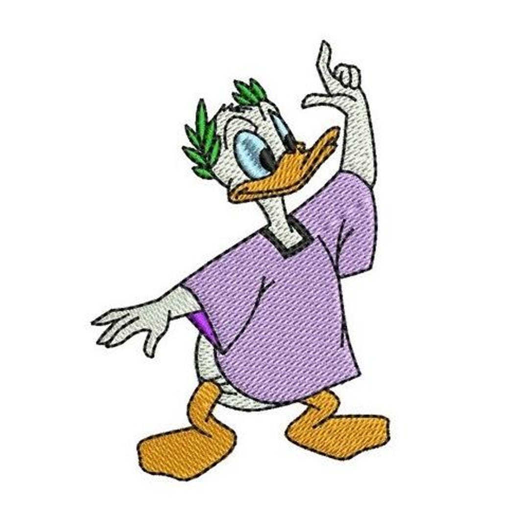 Greek Donald Duck in Oversize Shirt Machine Embroidery Design, Disney ...