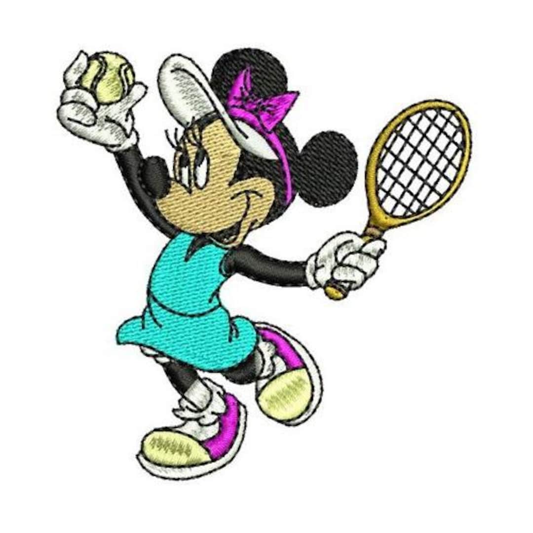 Tennis Player Minnie Mouse Machine Embroidery Design, Cartoon Pattern ...