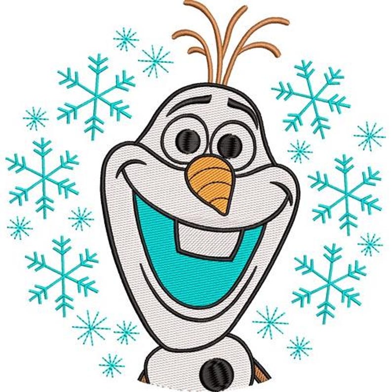 Olaf and Snowflakes Machine Embroidery Design - 2 Sizes, Disney Snowman ...