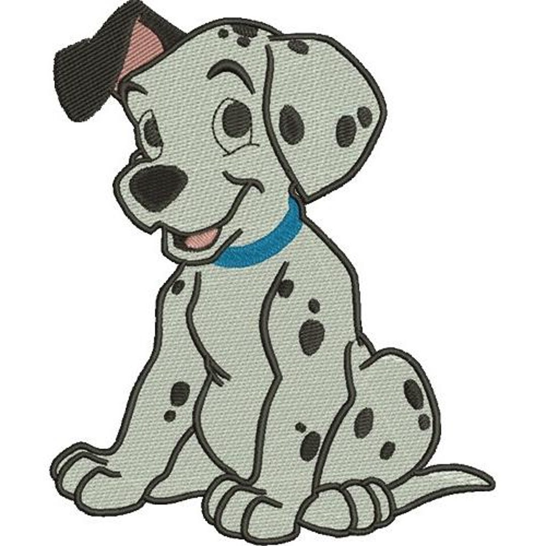 Blue Collared Dalmatian Sitting Machine Embroidery Design - 4 Sizes ...