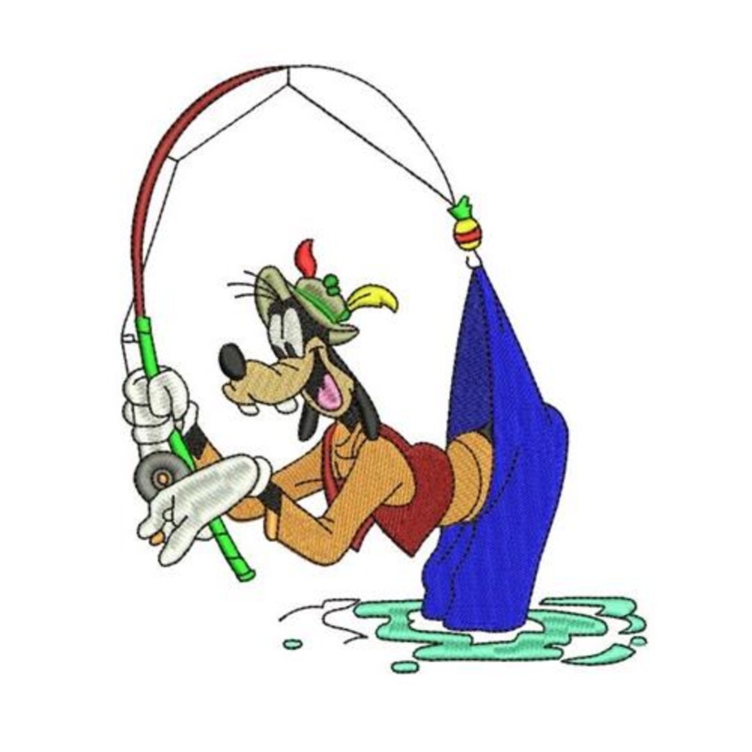 Fishing Goofy Machine Embroidery Design, Disney Design, Cartoon Dog ...