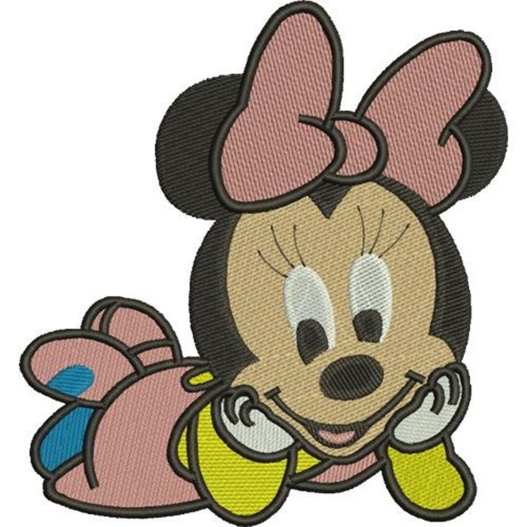 Smiling Minnie Mouse in Bow Machine Embroidery Design - 4 Sizes, Disney ...