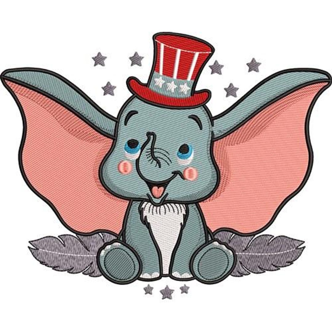 Magician Dumbo Machine Embroidery Design - 2 Sizes, Disney Elephant ...