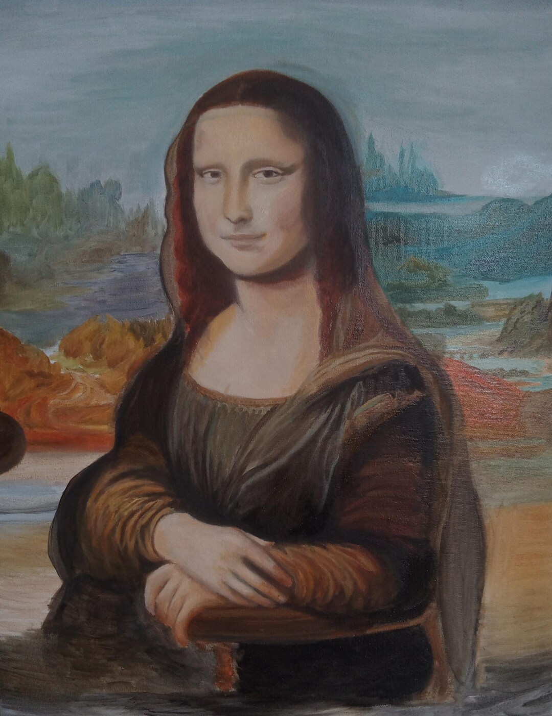 Modern Lisa Reimagined Painting – 16x20 Oil on Canvas Wall Art ...