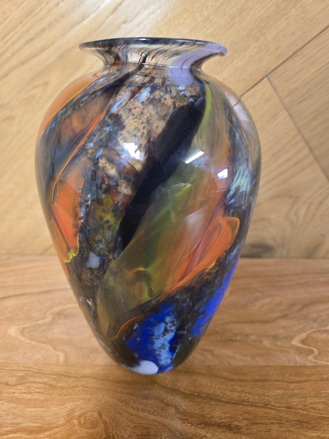 Hand Blown Glass Vase: Flowing Colors, Unique Craftsmanship - Etsy