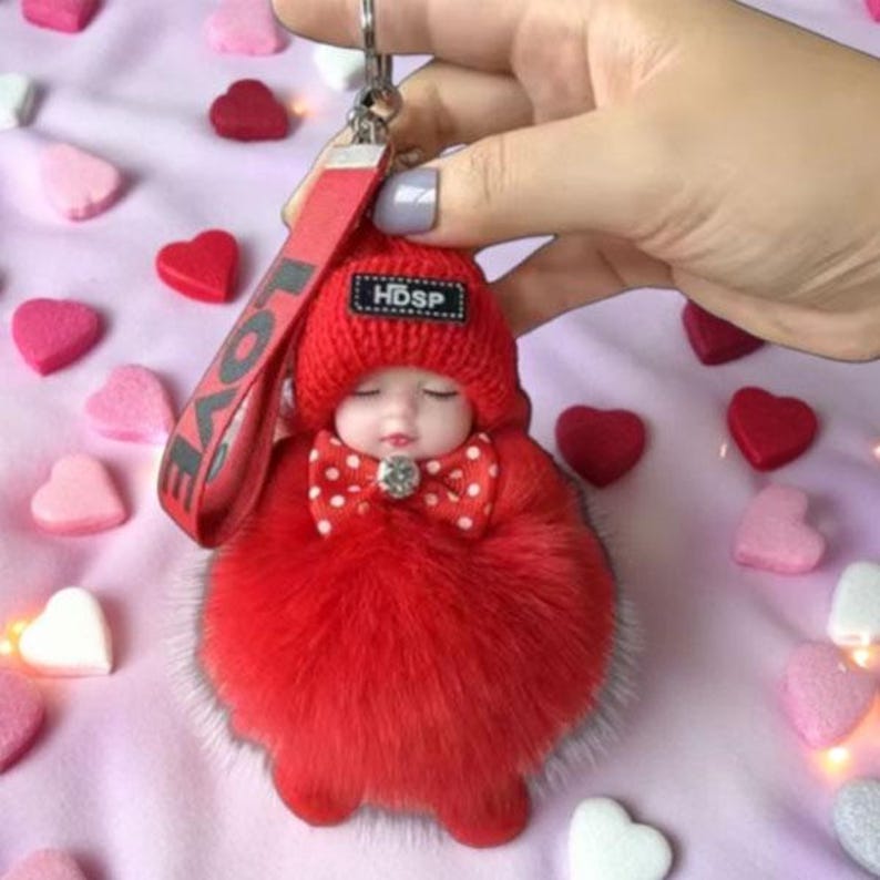 Buy 1 Get 1 Random Free - Sleeping Baby Doll Keychain–cartoon Doll ...
