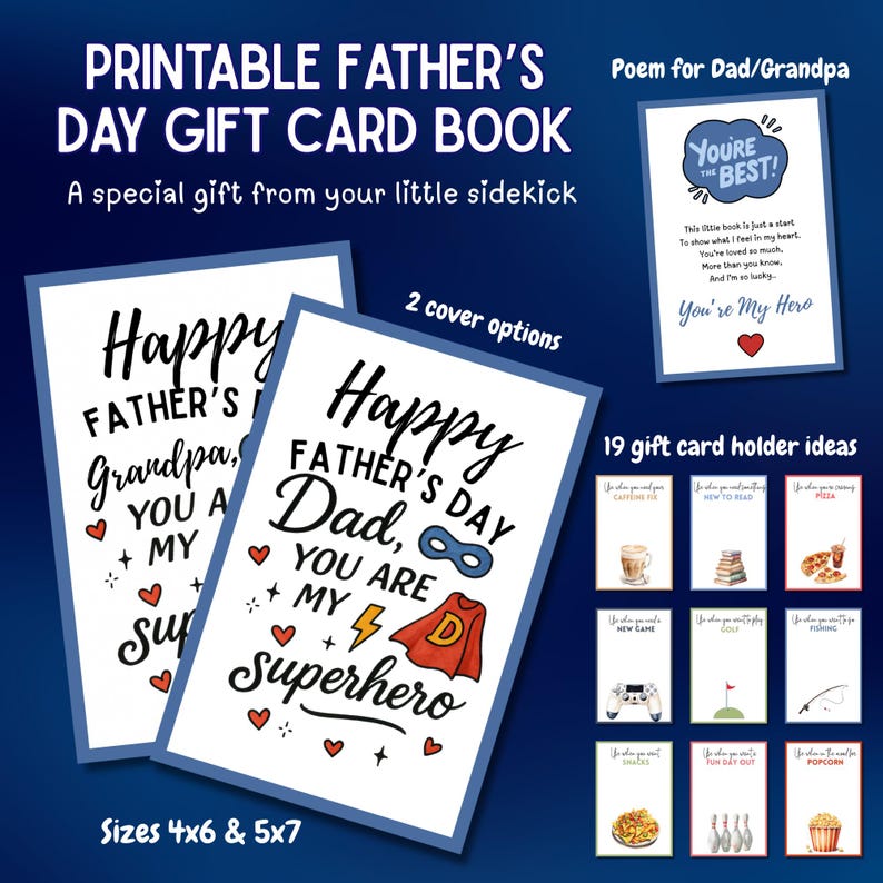 Father’s Day Gift From Kids Printable | DIY Gift Card Holder Book for ...