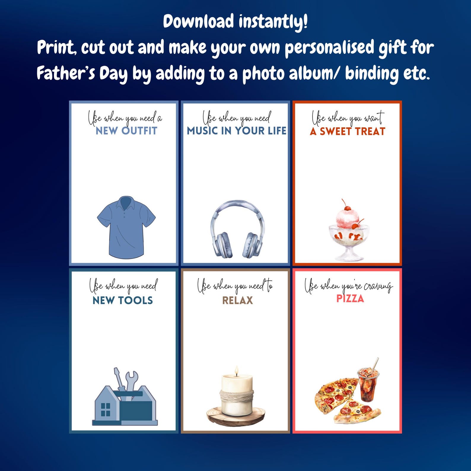Father’s Day Gift From Kids Printable | DIY Gift Card Holder Book for ...