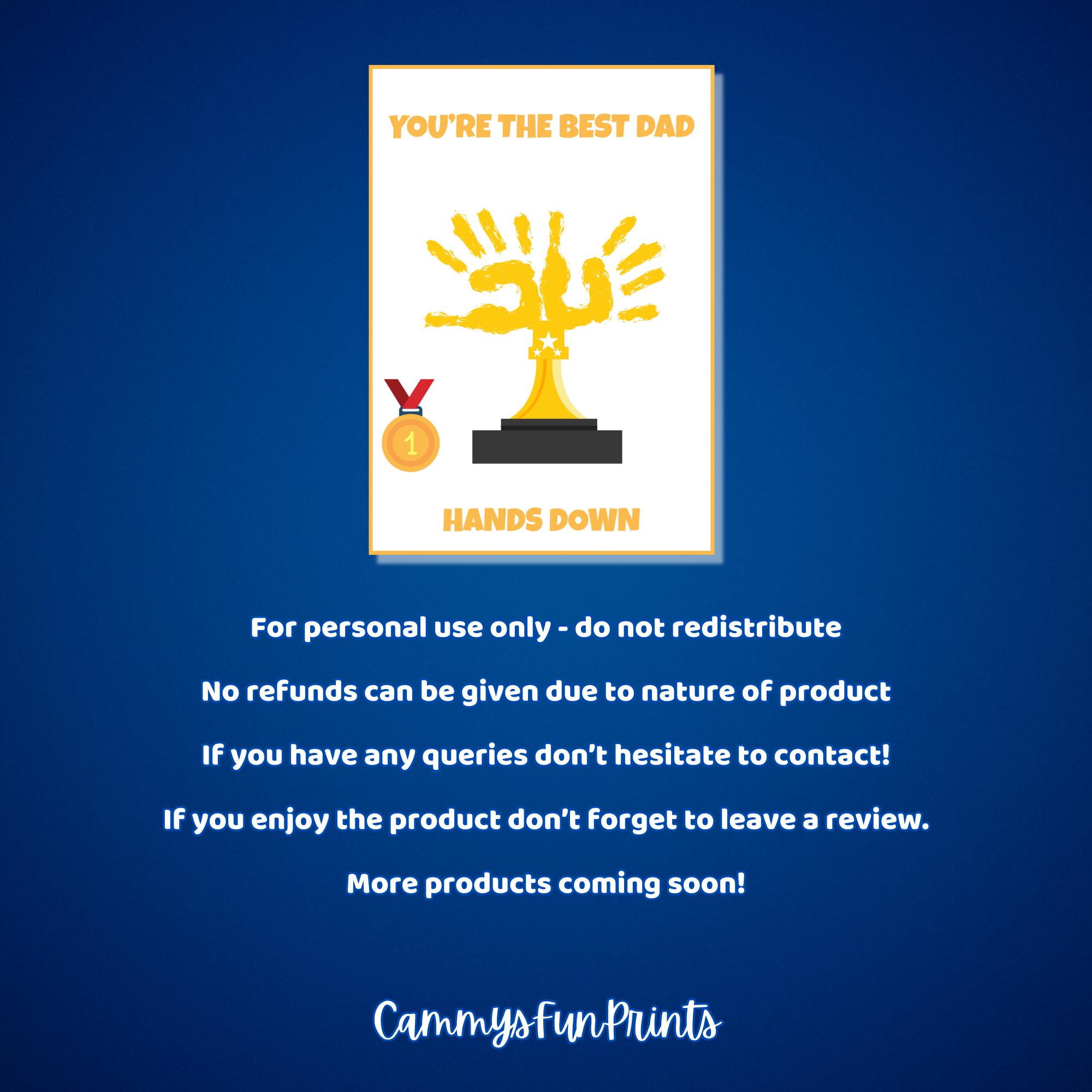 Father’s Day Handprint Craft for Kids | You’re the Best Dad Printable ...